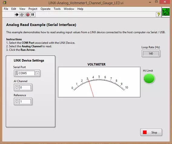 Arduino-LabVIEW アナログ電圧計を構築する 11673_9