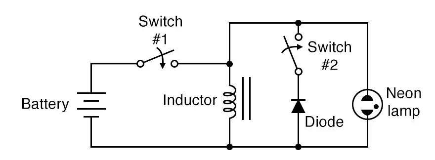 diagrama şematîk a diodê de commutating