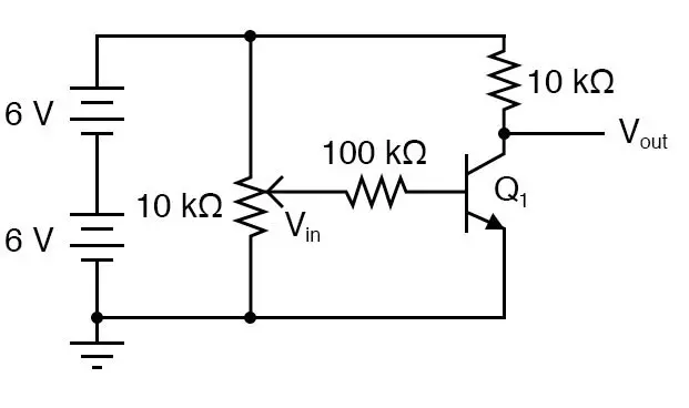 diagram vezja ojačevalnika skupnega oddajnika