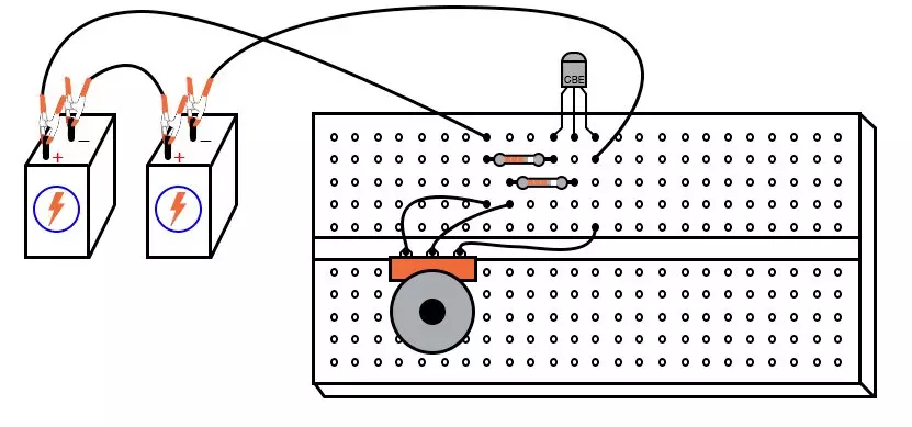 illustration av vanlig emitterförstärkarkrets