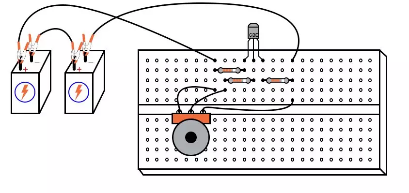 illustration av vanlig emitterförstärkarkrets