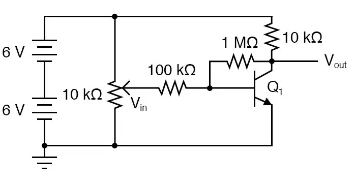 Schematisches Diagramm der Verstärkerschaltung mit gemeinsamem Emitter