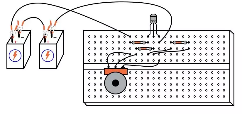 illustration av vanlig emitterförstärkarkrets