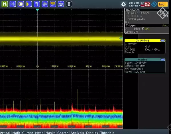 Qalabaynta EMI oo leh Oscilloscope