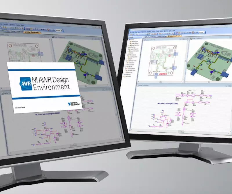 Ambiente di progettazione AWR di National Instrument.