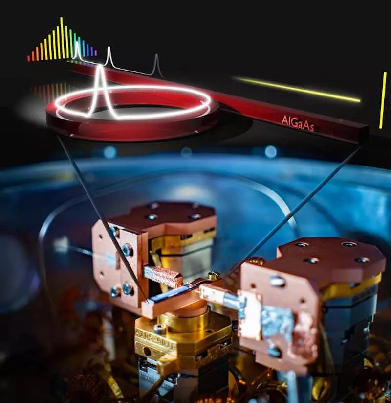 Microresonator indhaha oo laga sameeyay aluminium gallium arsenide.