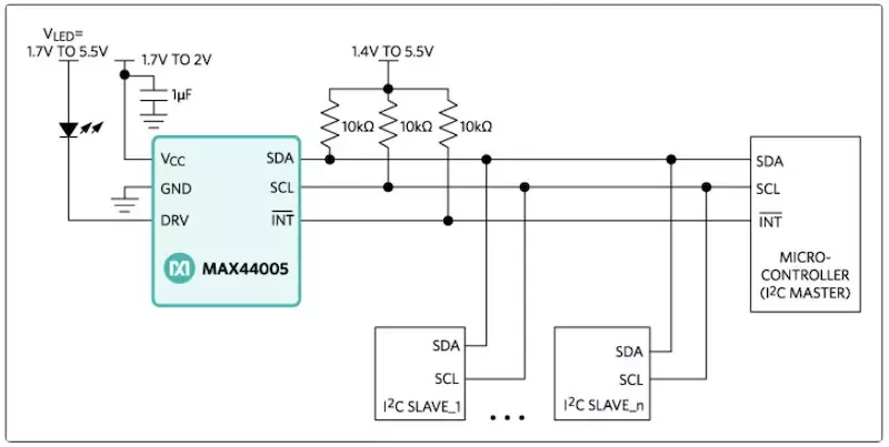 Circuito de aplicação para um sensor da Maxim Integrated