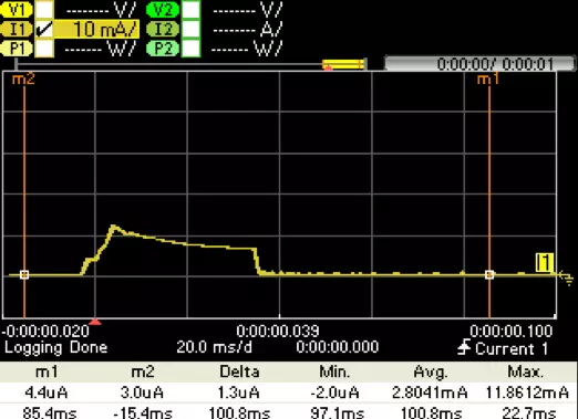 Fíor 15. Gabháil Cumraíochta Bootstrap a threisiú @ VPS= 3.0 V. IBATT (Buí)