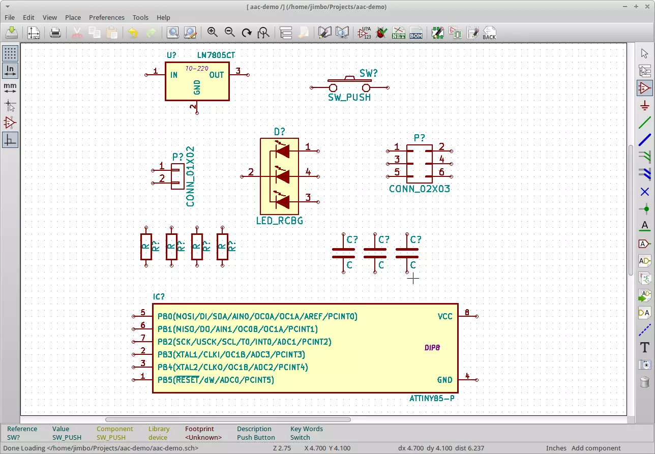 ข้อมูลเบื้องต้นเกี่ยวกับ KiCad บน Ubuntu 3833_7