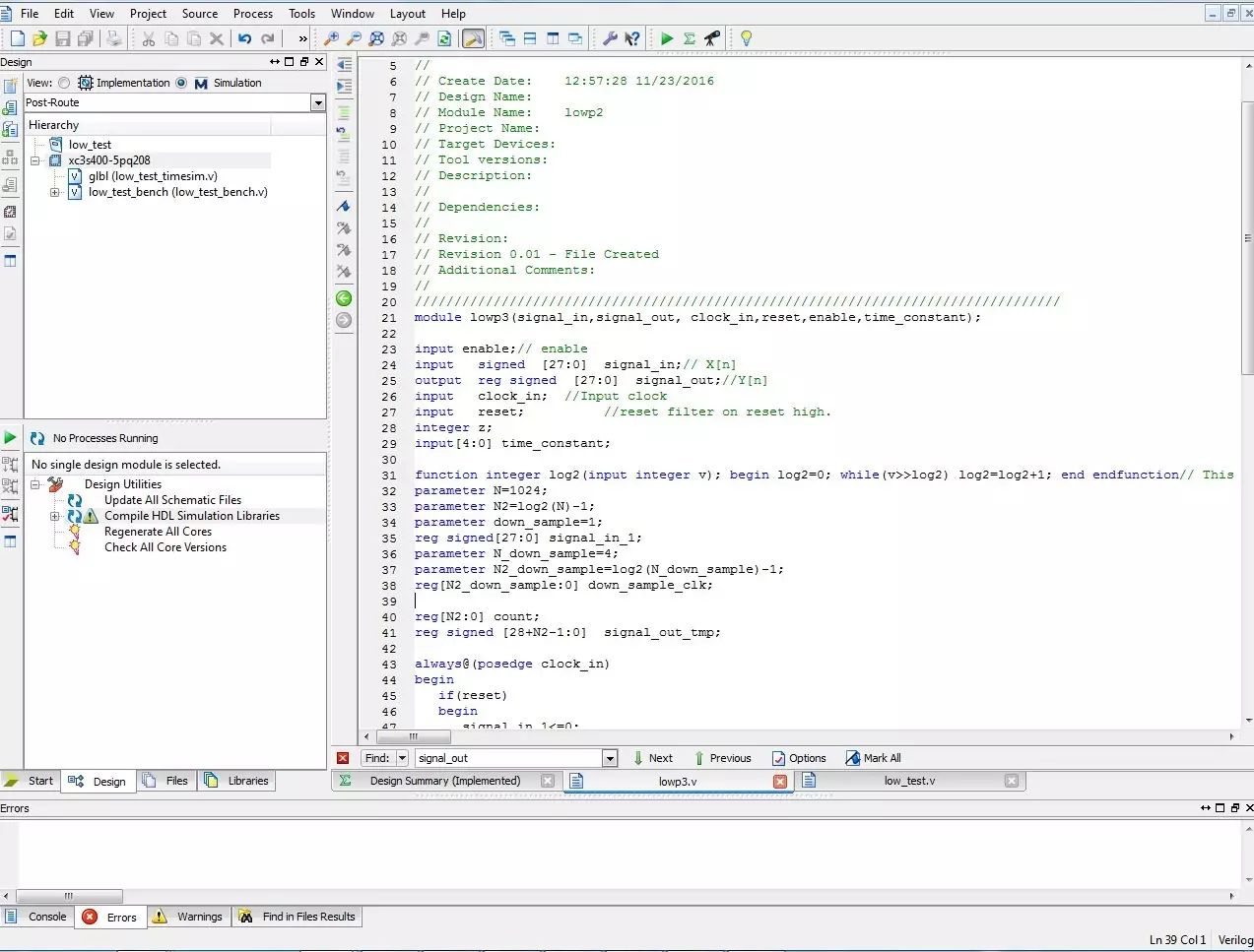 Verilog bilan FPGA-da past o'tkazuvchan filtrni joriy qilish 3897_5