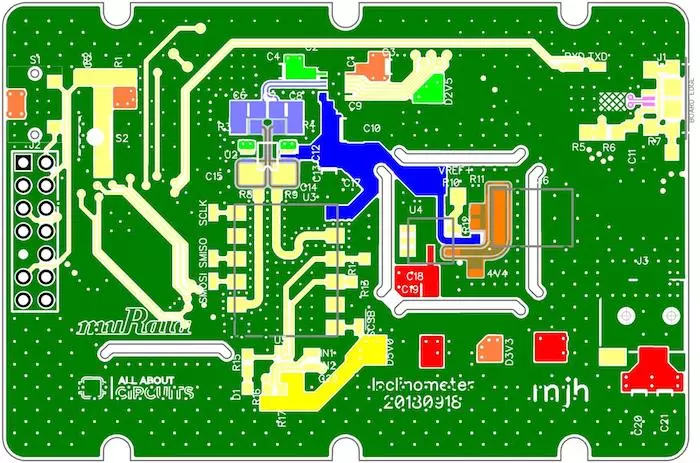 Bii o ṣe le Yipada Sikematiki sinu Ifilelẹ PCB kan: Apẹrẹ PCB fun Inclinometer Aṣa 4153_7