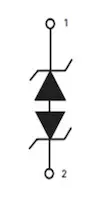 Isang bi-directional TVS diode array na may dalawang back-to-back diode