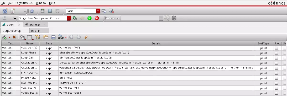 Output/Plotting menu setup