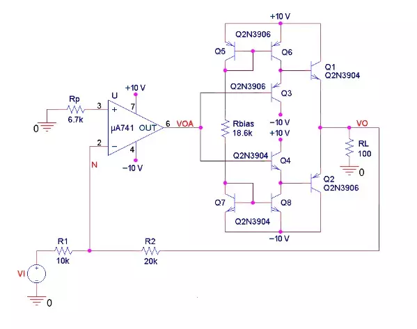 הדמיית מאגר מתח ב-PSPice: הגברת כונן זרם המוצא של Op-Amps 4350_7