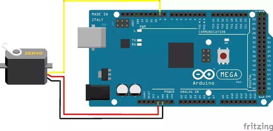 Iṣakoso mọto Servo pẹlu Arduino kan 8374_1