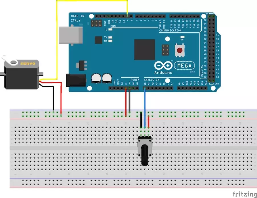 Iṣakoso mọto Servo pẹlu Arduino kan 8374_2