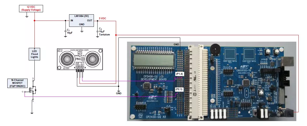 Indlela Yokudibanisa i-Ultrasonic Sensor ene-LCD usebenzisa i-Microcontroller Dev Kit 8432_10