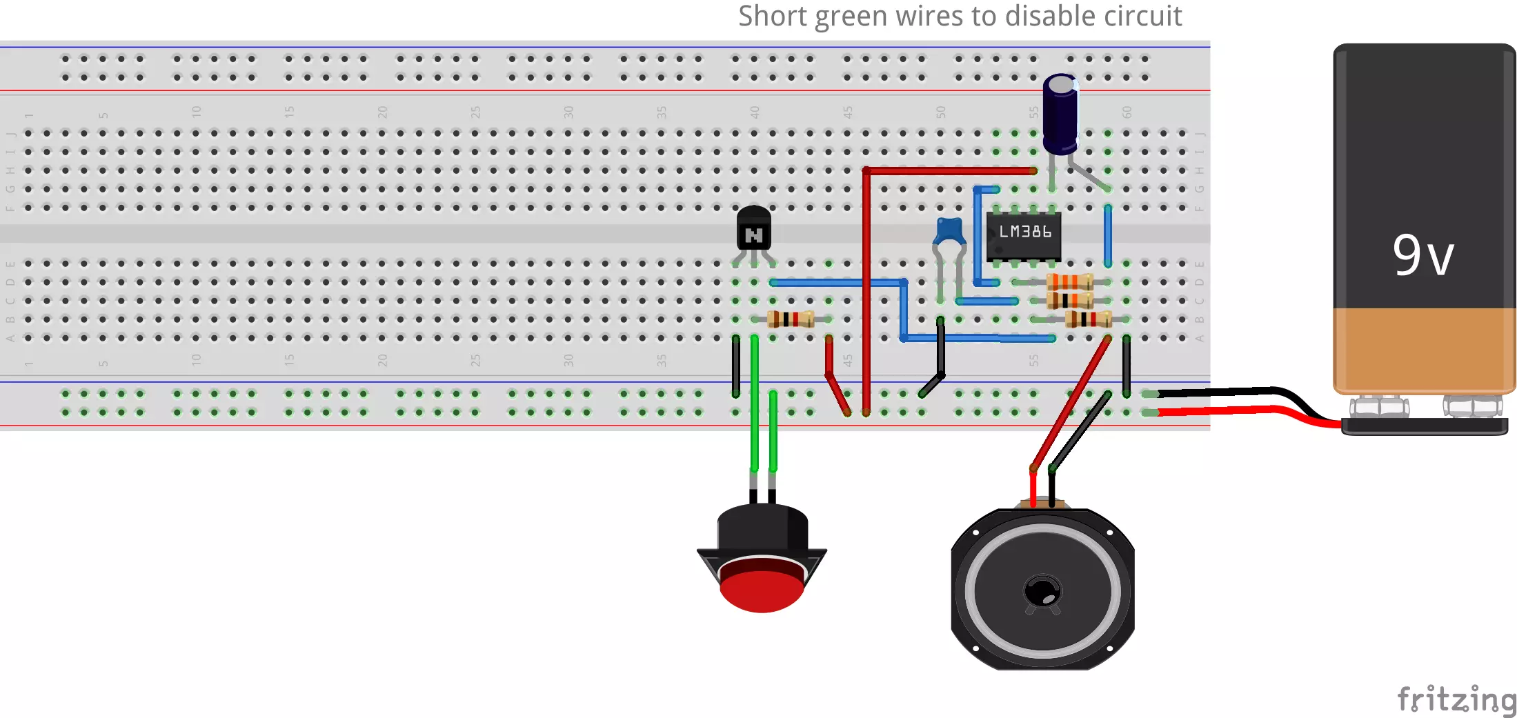 Ku dhis Nidaamka Alaarmiga adiga oo wata LM386 Amplifier iyo NPN Transistor 9373_2