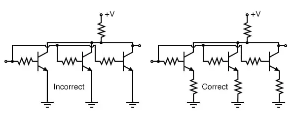 Transistors zinazofanana na kuongezeka kwa nguvu zinahitaji vipinga vya emitter ballast