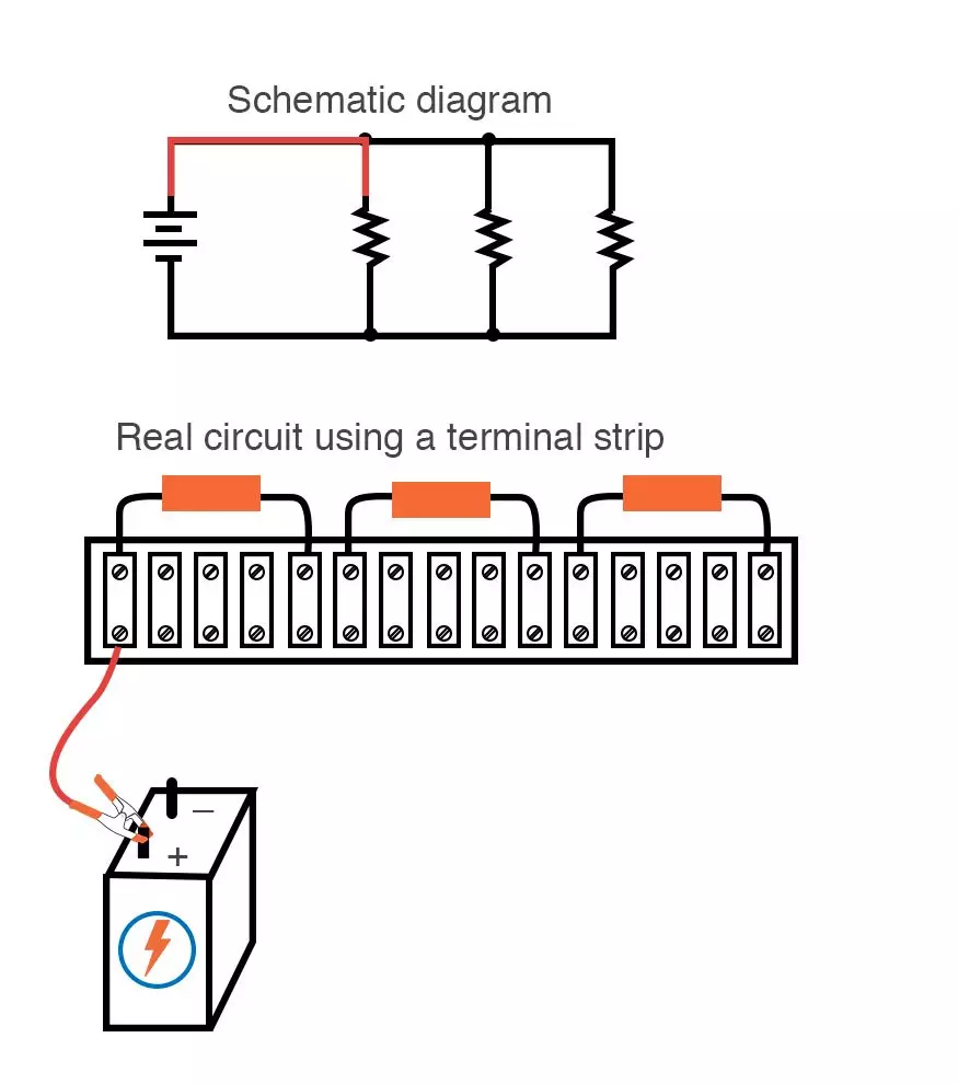 I-schematic yengxenye yokuqala yebhethri yohlangothi olulodwa